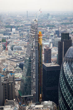 Aerial view of the Leadenhall building under construction - Stock Image ...
