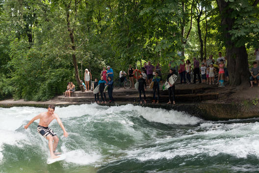 The English Garden is home to the largest urban surfing spot in the ...