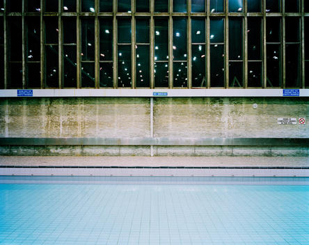 Indoor Public Swimming Pool Shot At Night - Stock Image - Everypixel