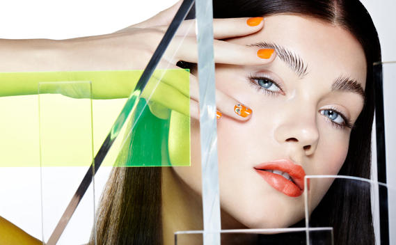 beauty trend spring/summer 2015, Caucasian models close up of her face ...