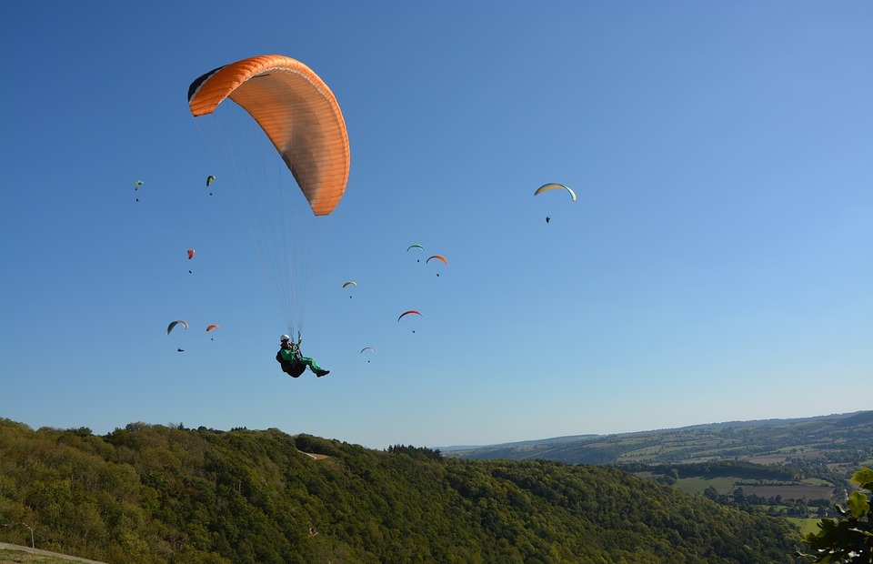 panoramic views, paragliding, paragliders - Stock Image - Everypixel