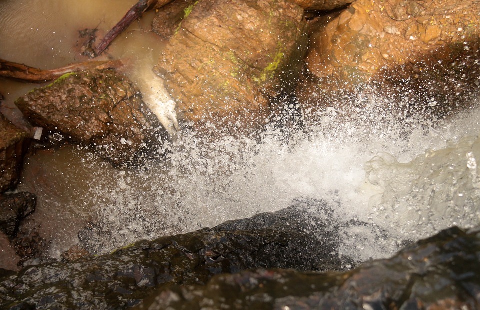 sparkling river . by rocks. - Stock Image - Everypixel