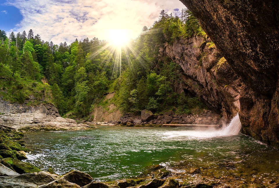 nature, waterfall, landscape - Stock Image - Everypixel