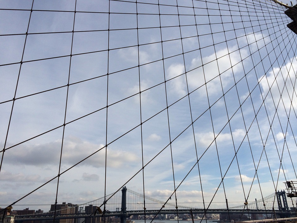 brooklyn bridge, view, tiles - Stock Image - Everypixel