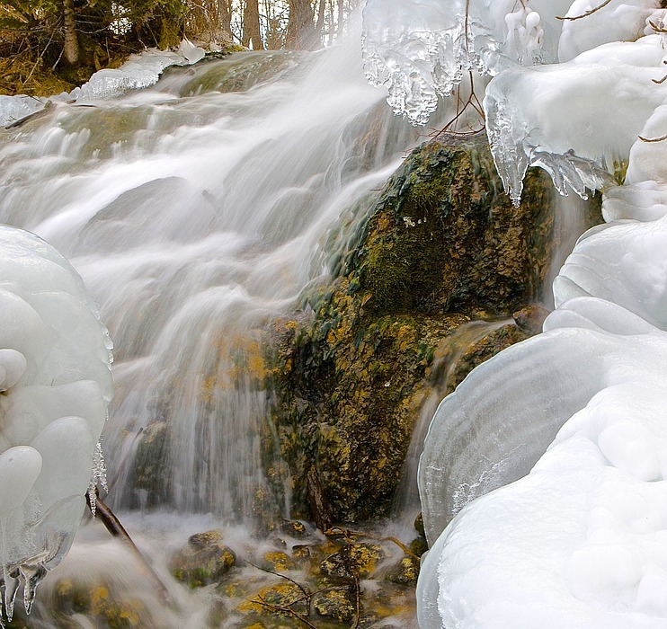 waterfall, ice, winter - Stock Image - Everypixel
