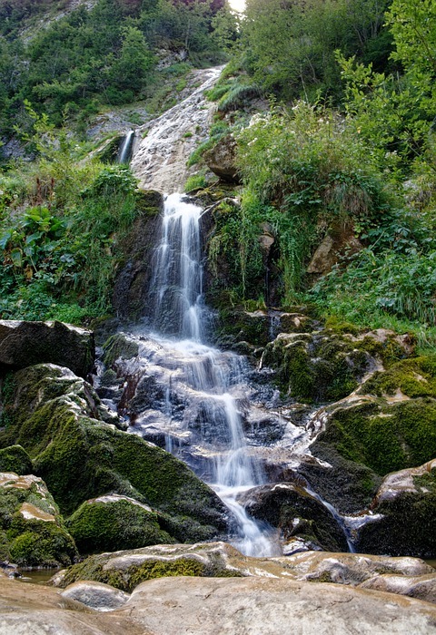 waterfall, mountain, landscape - Stock Image - Everypixel