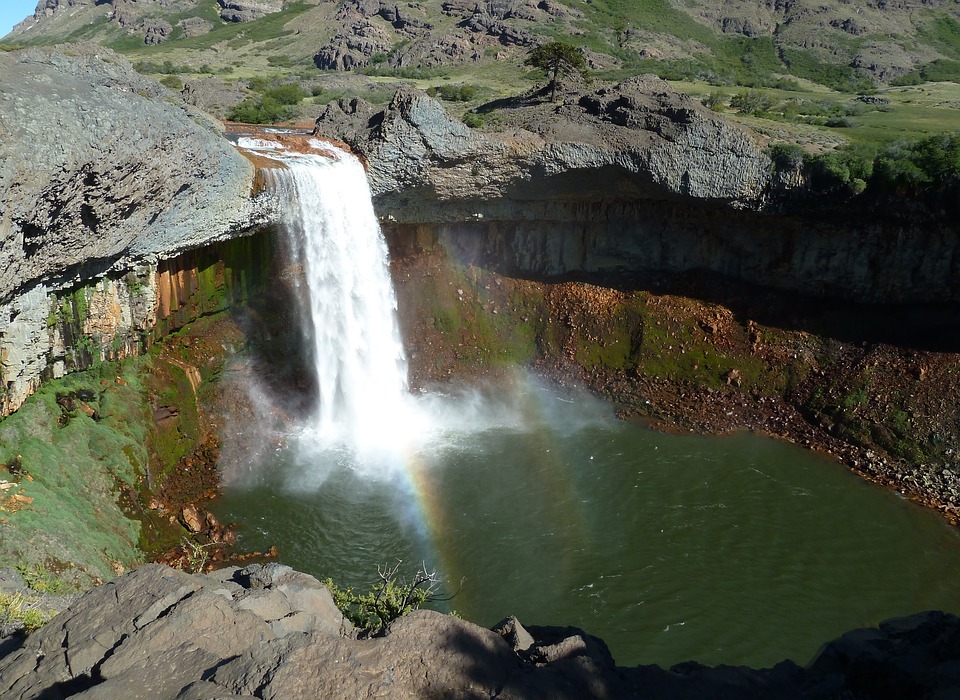 waterfall, andes, nature - Stock Image - Everypixel