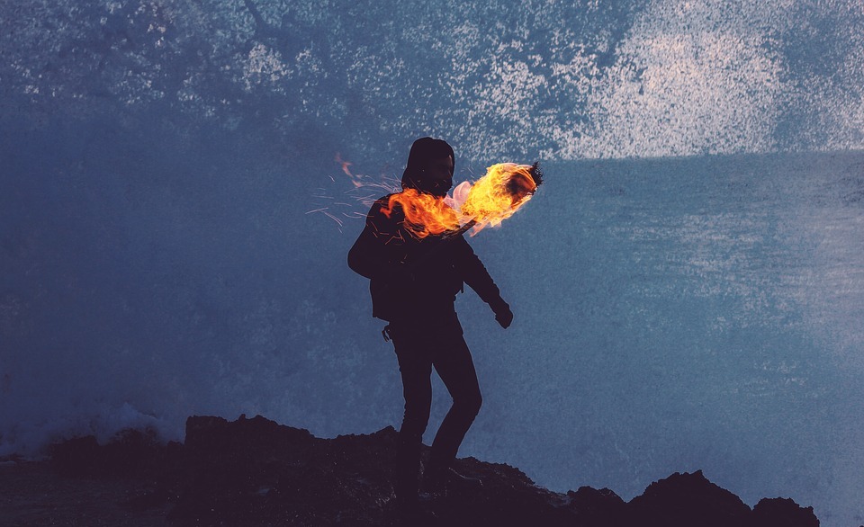 people, man, fire - Stock Image - Everypixel