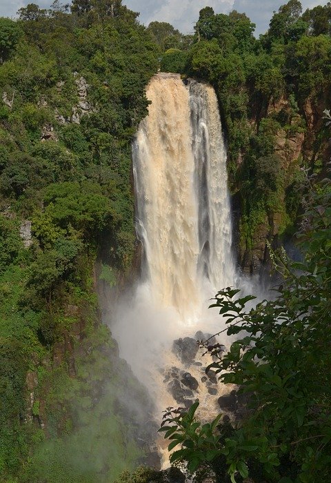 kenya, waterfall, nature - Stock Image - Everypixel
